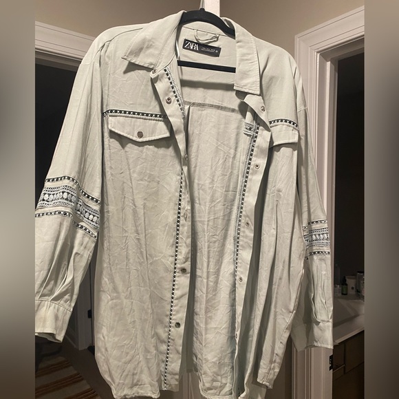 Zara | Jackets & Coats | Pastel Green Zara Shacket | Poshmark